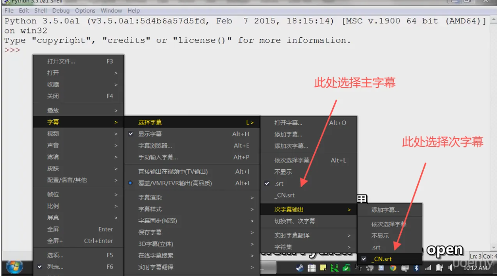 PotPlayer如何外挂中英文双字幕及使用自动翻译功能_学术FUN